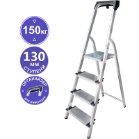 Стремянка алюминиевая 4 ступени 130 мм органайзер NV 1118 Новая высота ...